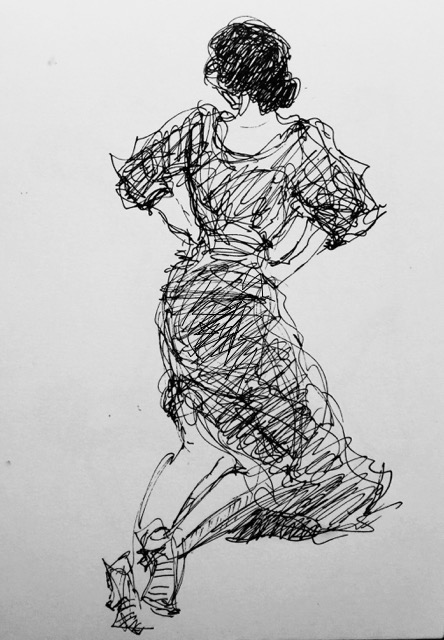 Connie Chadwell's Hackberry Street Studio: Ink Folk Dancer - original ...