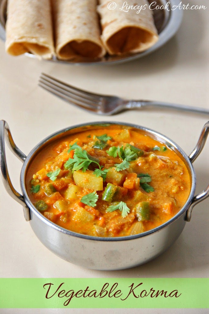 Easy Vegetable Kurma/ Mixed Vegetable Korma ~ Lincy's Cook Art