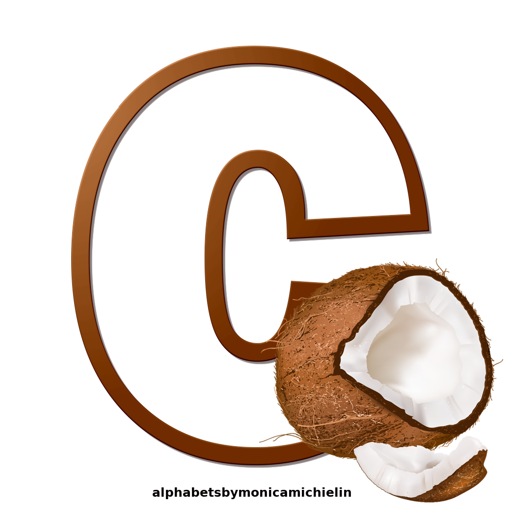 M. Michielin Alphabets: COCONUT FRUIT ALPHABET PNG, ALFABETO DA FRUTA ...