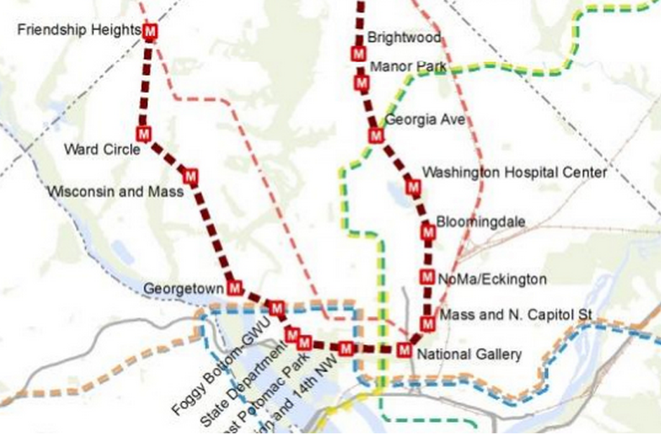 bloomingdale: a map of the proposed fantasy Brown Line, which includes ...
