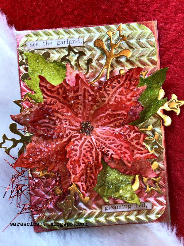 sarascloset: See The Garland, Gleaming Red - a Christmas ATC