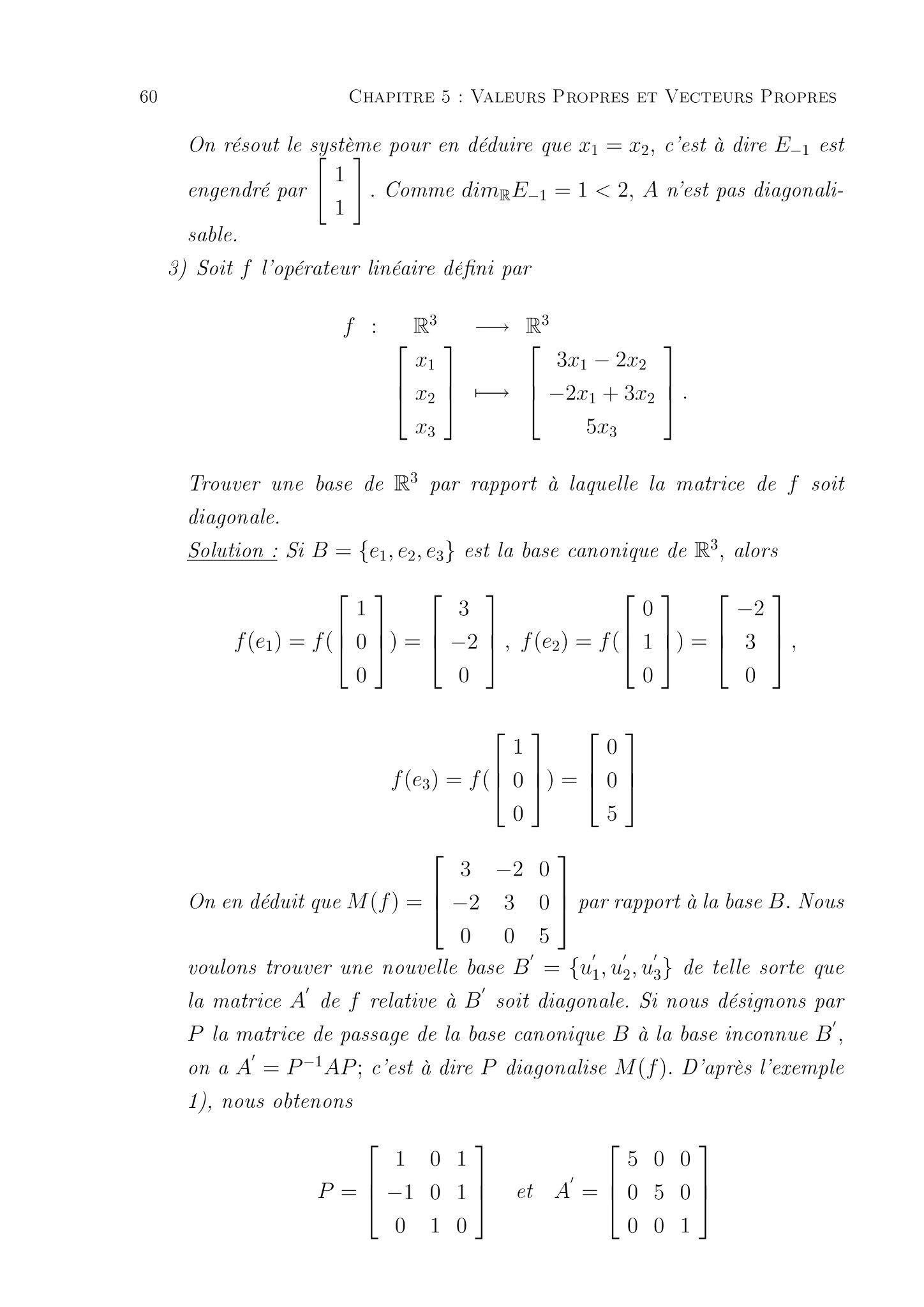 Chapitre 5 : Valeurs propres et vecteurs propres