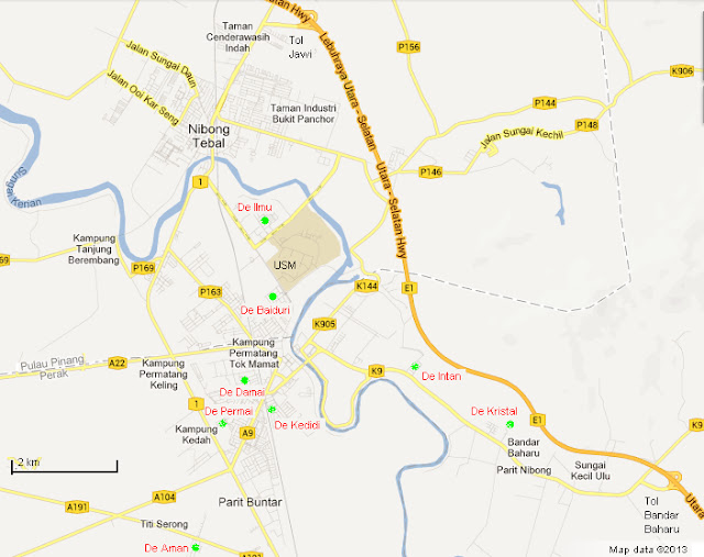 PARIT BUNTAR HOMESTAY: Peta