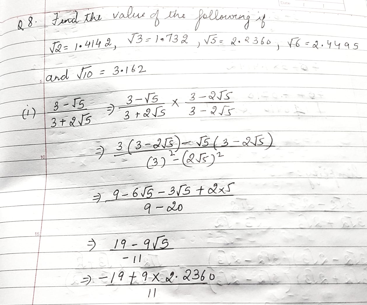 RD Sharma Class 9 Chapter 3 Solutions (Ex 3.2)