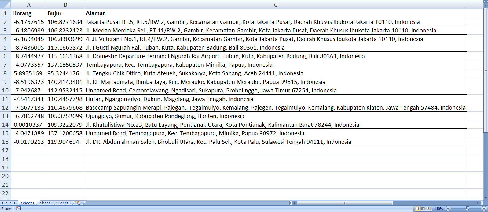 Merubah data GPS Lintang Bujur menjadi Alamat yang mudah dibaca