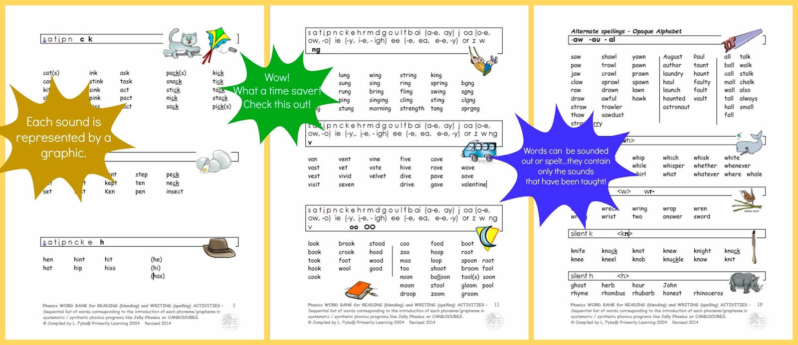 Teach child how to read: Jolly Phonics Word Bank