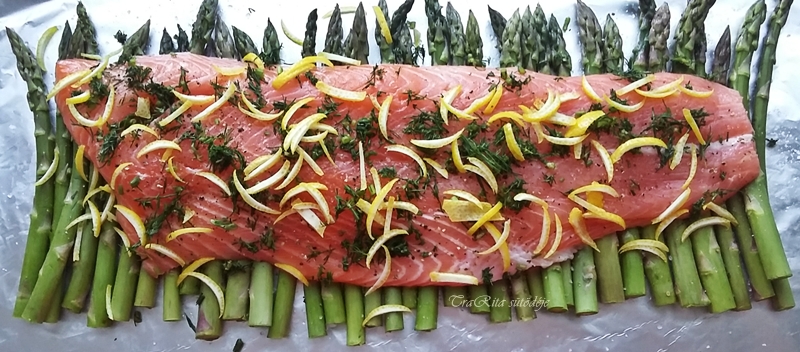 TraRita sütödéje és egyéb munkái : Lazac spárga ágyon