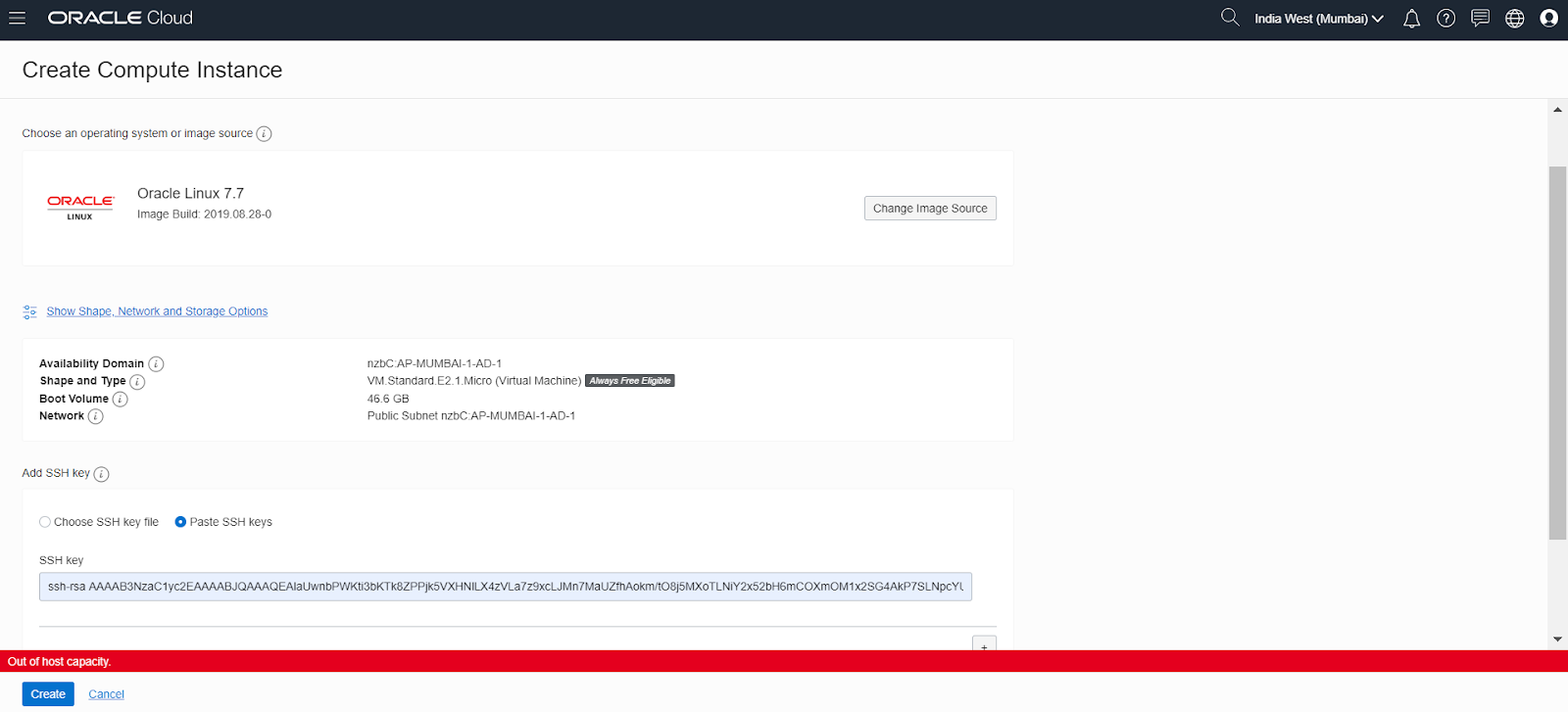 Oracle DBA Quick Notes: out of host capacity : Oracle Cloud Infrastructure Oracle DBA Quick Notes: out of host capacity : Oracle Cloud Infrastructure