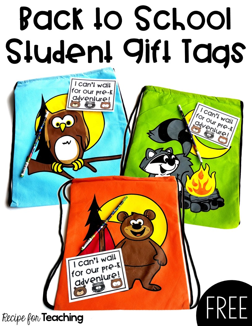 Back to School Student Gift Tags - Recipe for Teaching