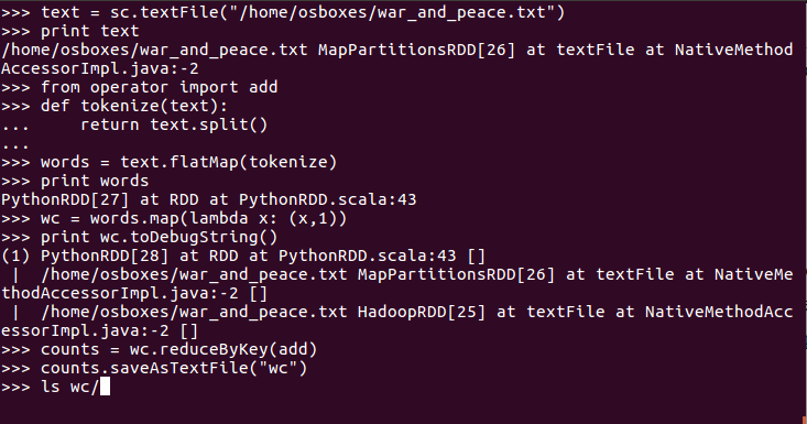 Analytics Classroom: Word Count Program with Spark and Python