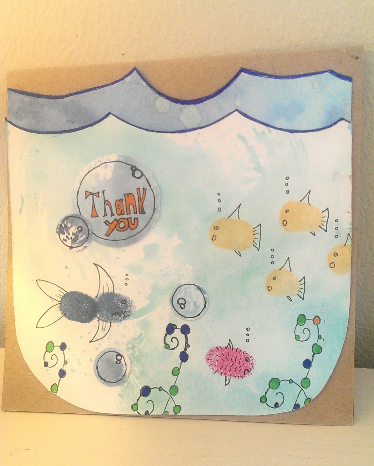 Her altered heart: Kids art:Thank you cards/featuring fingerprint art.