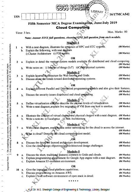 Visvesvaraya Technological University MCA. (CBCS) Fifth Semester 16 ...