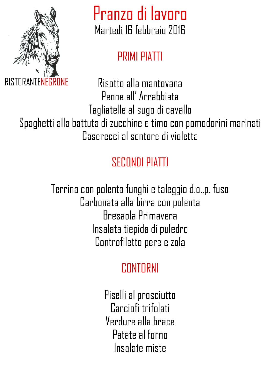 Ristorante Negrone -Scanzorosciate (Bg): Pranzo di lavoro- Pranzo aziendale