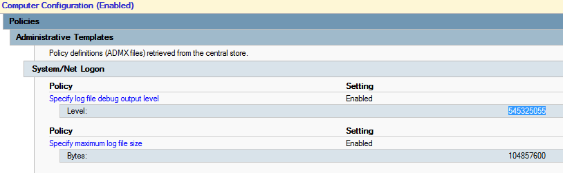 Directory Admin Enabling Debug Logging For The Netlogon Service