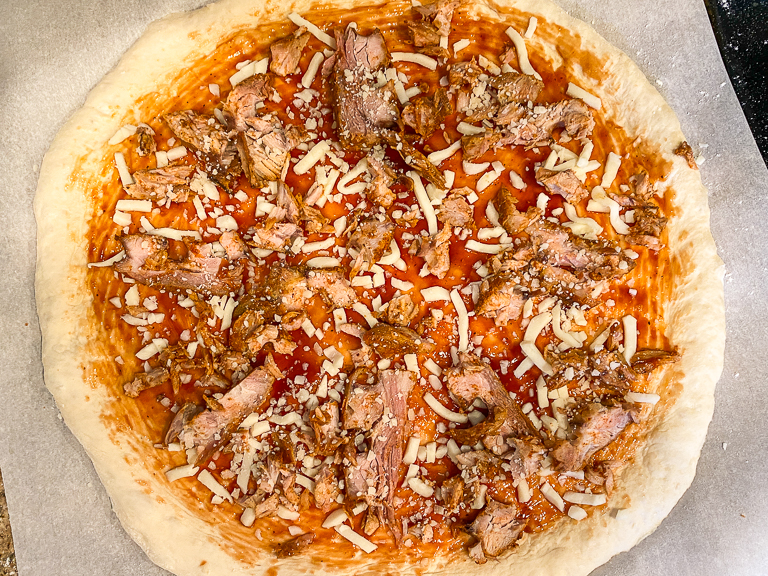 Tales of the Flowers: Pizza at Home - BBQ Ribs and Caramelized Onion Pizza
