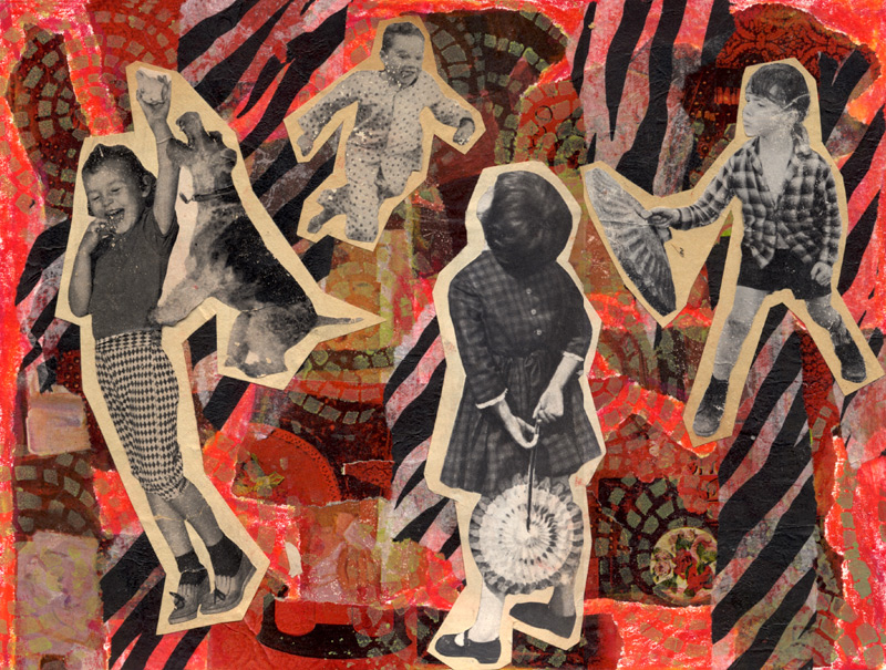 Cheerful collages -- kids at play