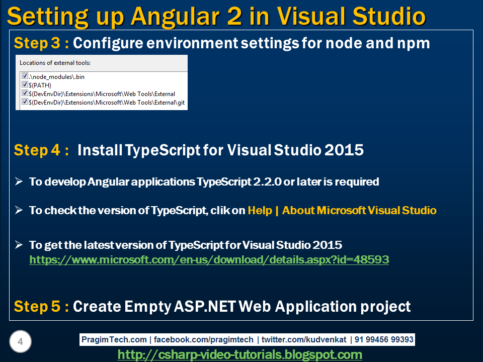Sql server, .net and c# video tutorial: Setting up Angular 2 in Visual ... Sql server, .net and c# video tutorial: Setting up Angular 2 in Visual ...