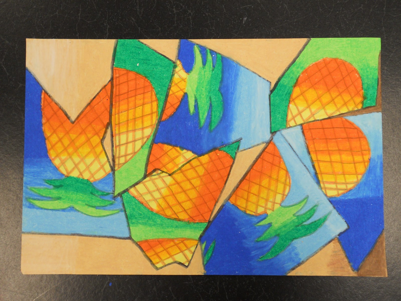Octorara JHS ART: 7th Grade-VALUE-Cubism Oil Pastels