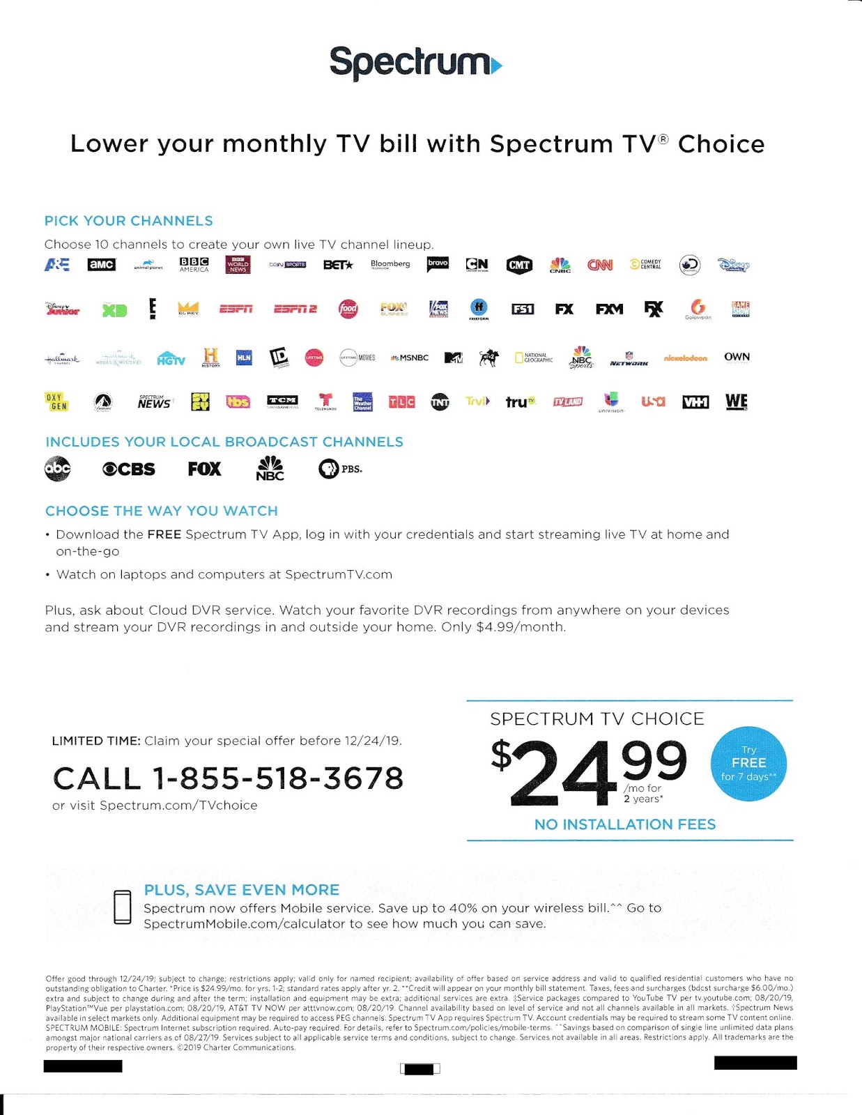 Mail That Fails: Spectrum Cable & Discover Bank: Know Thy Customer