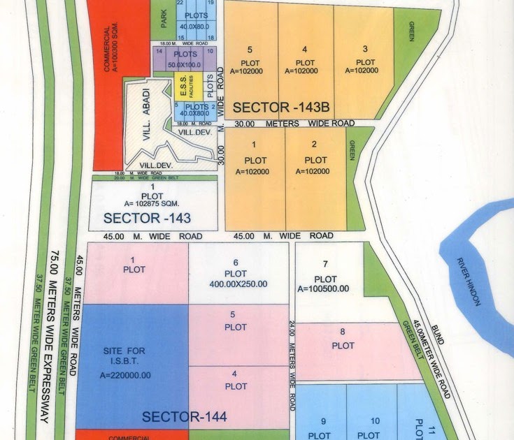 Sector-143, 143A, 143B, 144 Noida Layout Plan HD Map Noida - Ecotech ...