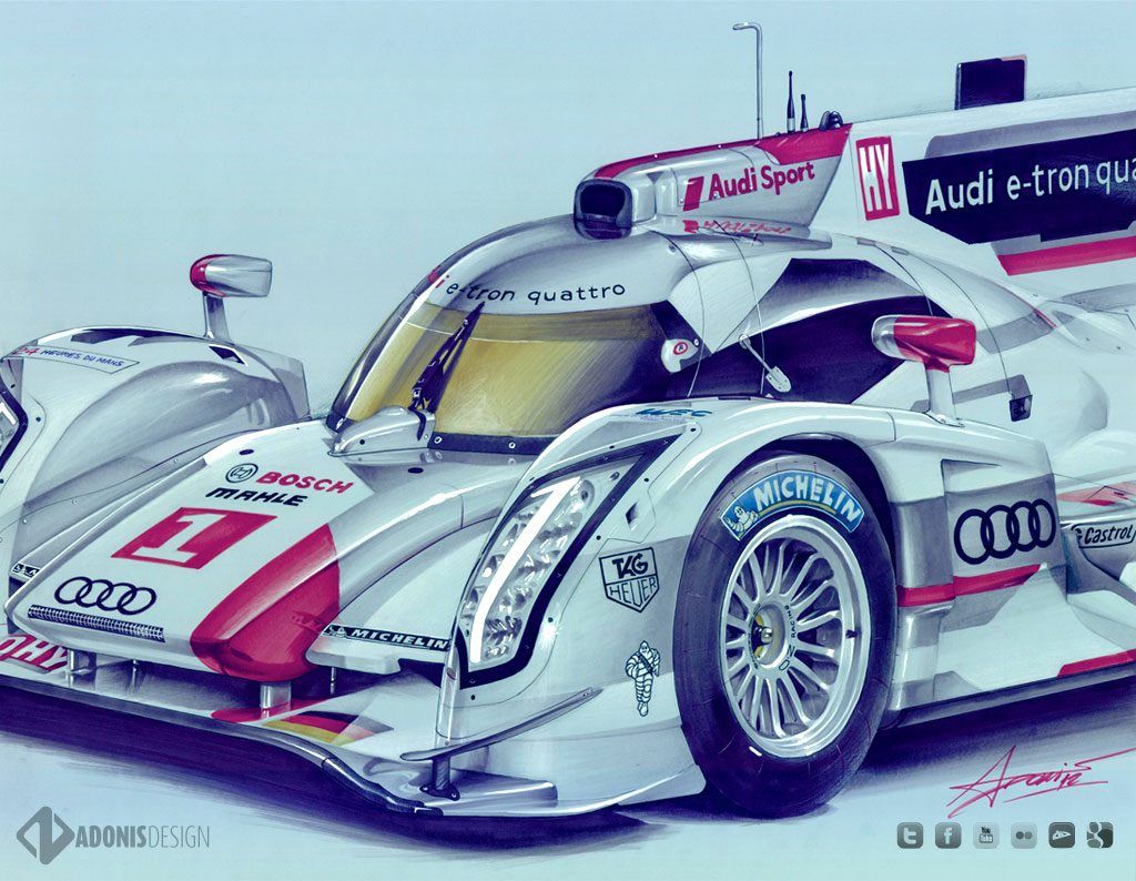 Artwork: Audi R18 e-tron quattro Drawing ~ Audi Motorsport Blog