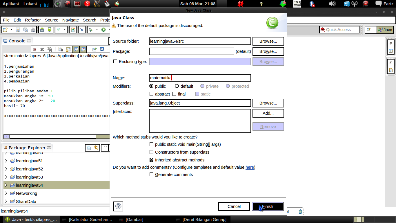 Indahnya berbagi ^_^: Contoh Program Java Kalkulator Sederhana