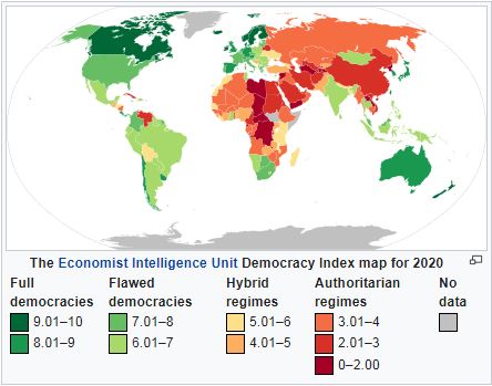 Democracy Index 2020 ~ CURRENT AFFAIRS (CA) DAILY UPDATES