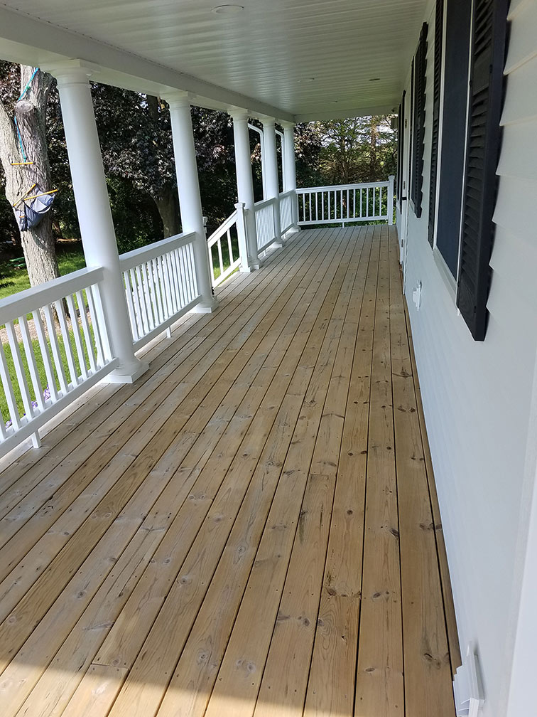 Elba Farm House: Porch Staining Project