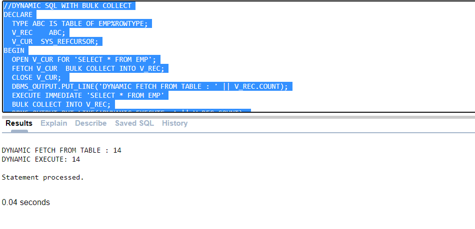 Dynamic SQL in Oracle PL/SQL #DOTC_Mdb