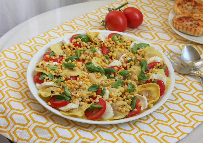 Food Lust People Love: Grilled Corn Ravioli Caprese Salad