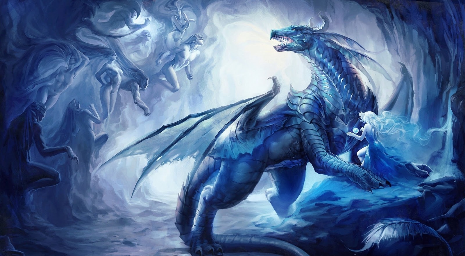 Dragon Azul Fantastico - Fondos de Pantalla HD - Wallpapers HD