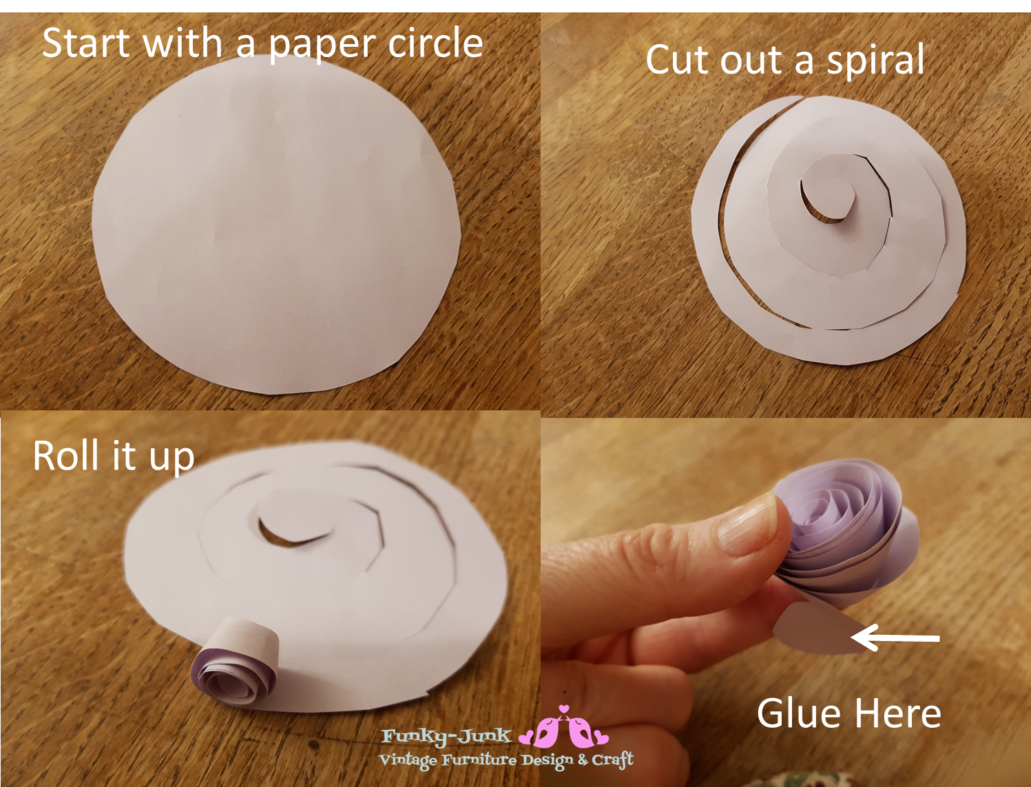 Funky-Junk Vintage Craft and Furniture Design: Rolled Paper Roses Tutorial