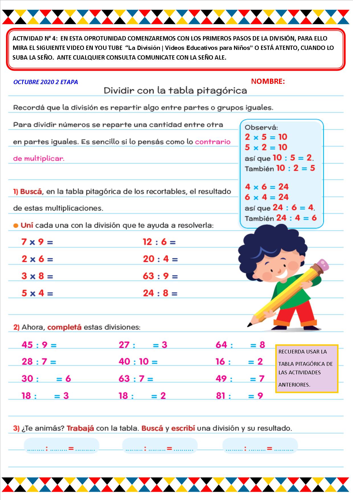 Matemáticas sin límites.: ACTIVIDADES DE 3° GRADO OCTUBRE 2020 ETAPA 2