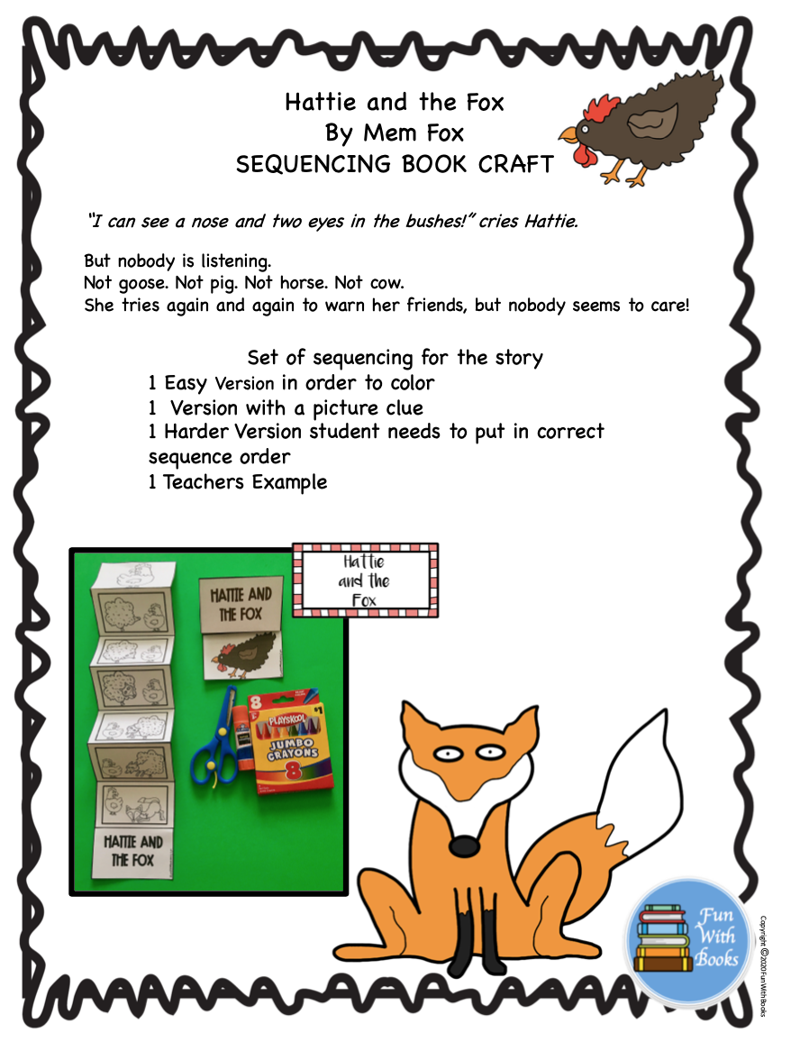 HATTIE AND THE FOX SEQUENCING ~ Book Units by Lynn