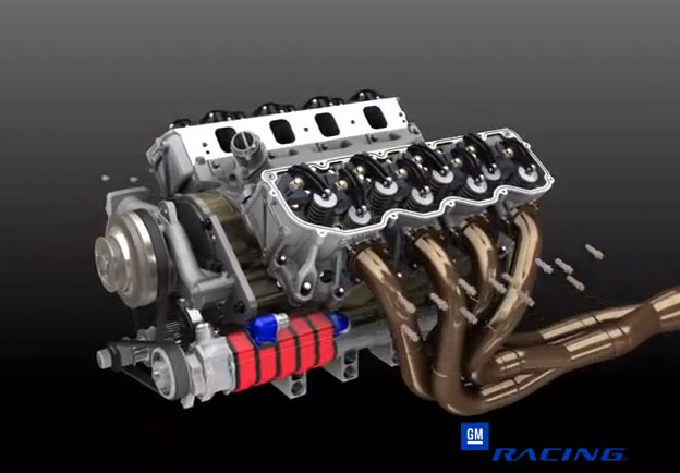 คลิปแอนิเมชั่น3Dการประกอบเครื่องยนต์GM Racing R07 EngineของCHEVROLET ...