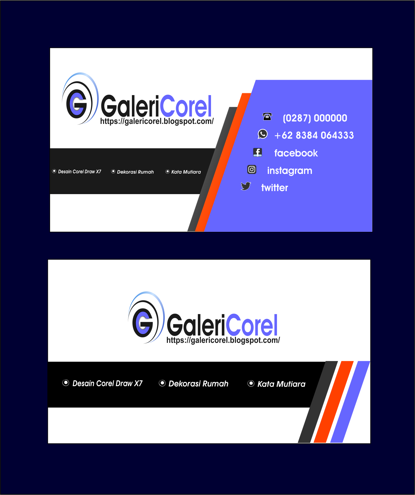 Membuat kartu nama keren