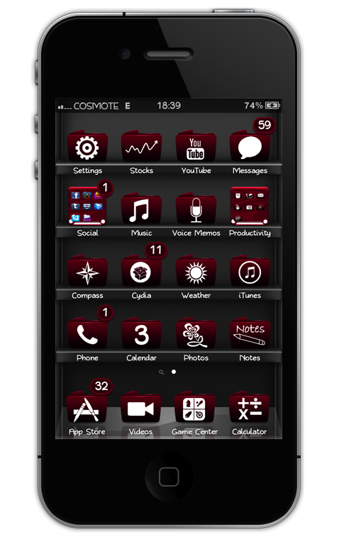 modi5: Burgundy HD iPhone 4 Theme