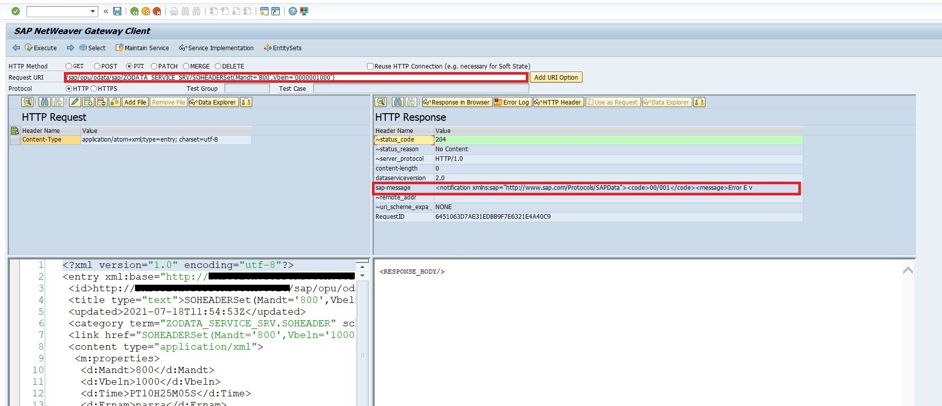 SAP ABAP Central: Display Messages in ODATA Header Response while ...