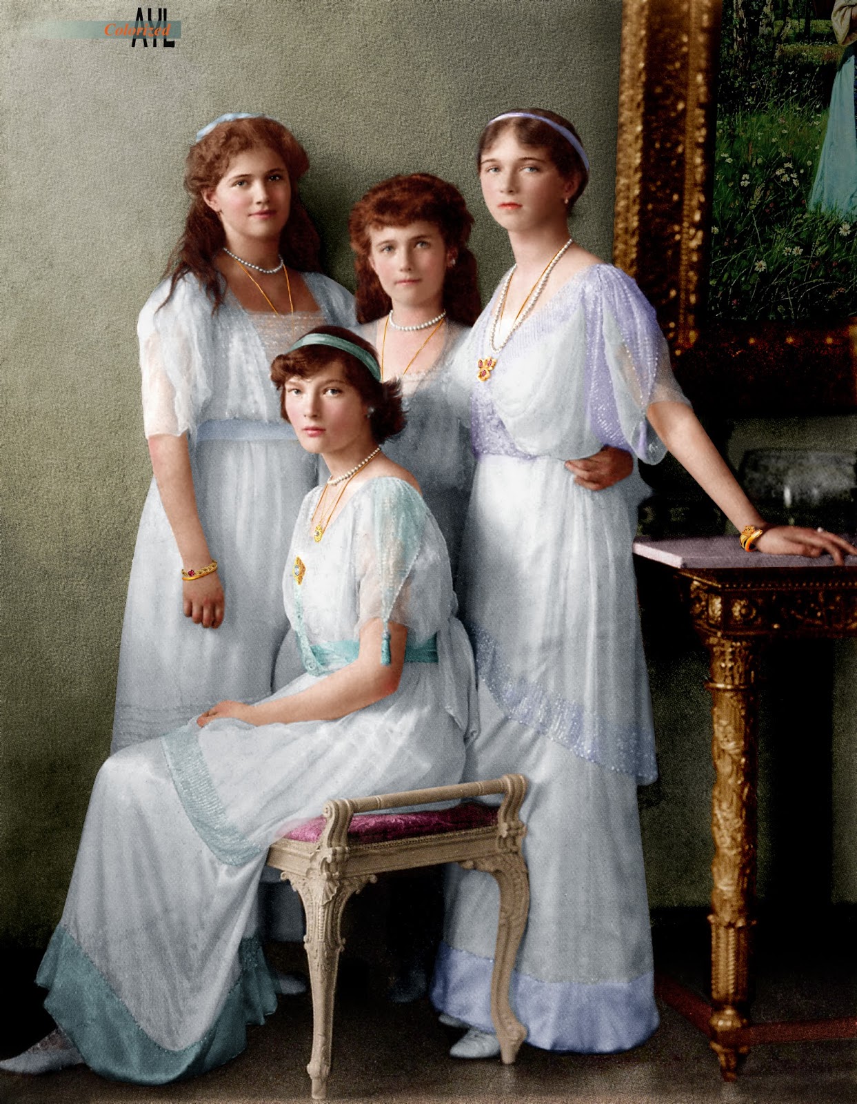 Colors for a Bygone Era: Colorized Romanoff Sisters, circa 1913-14 OTMA
