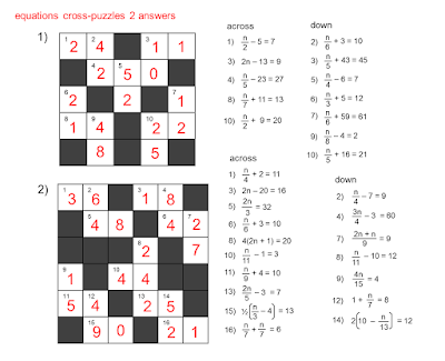 MEDIAN Don Steward mathematics teaching: linear equations cross-puzzles