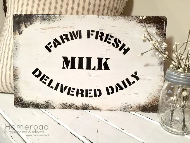 How to Make a Rusty Enamel Farm Fresh Milk Sign
