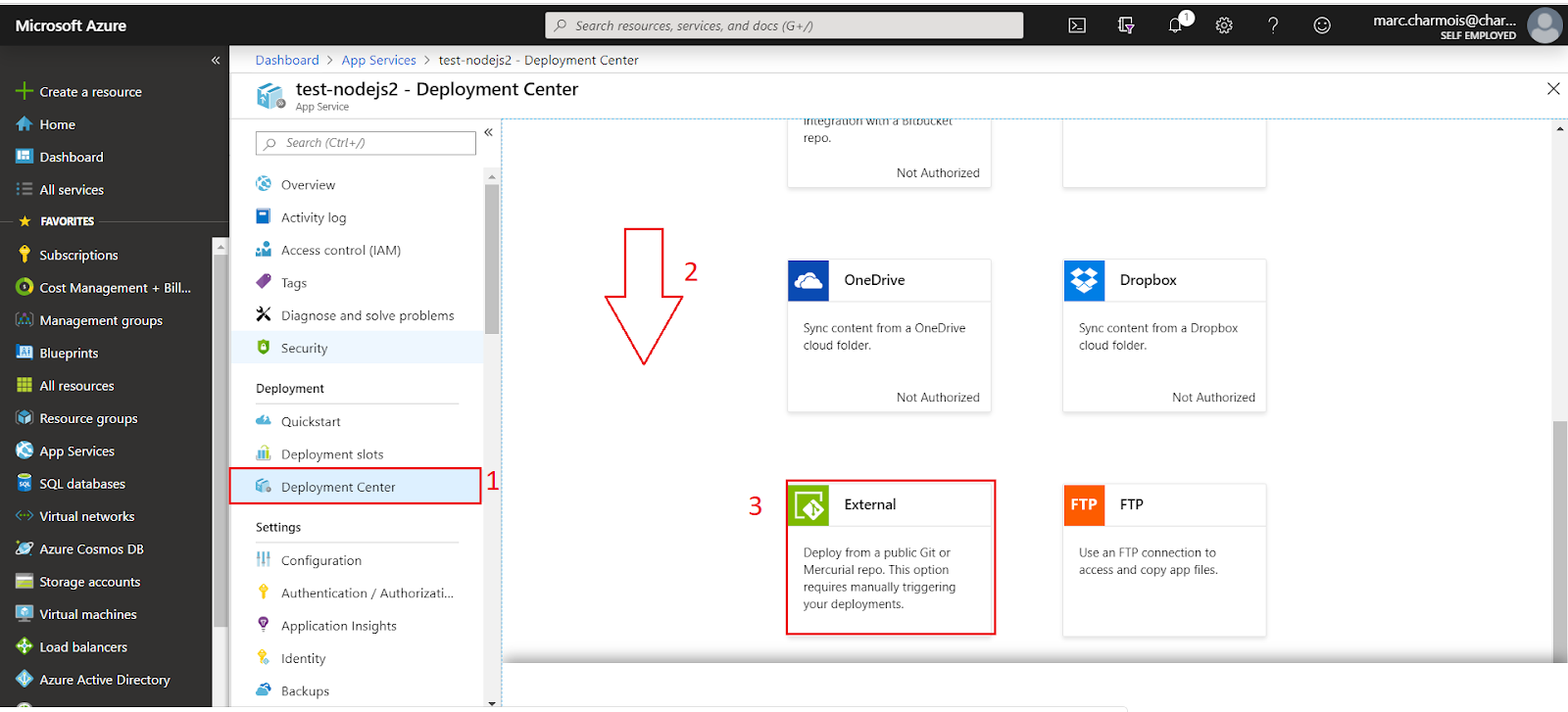 Azure And Co Deploy Manually A Node Js Restful Api From Github To An Azure Web App Kudu Fetch