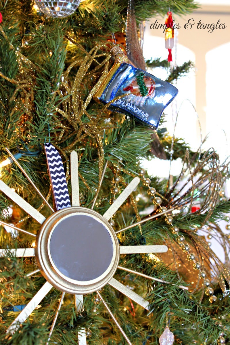SUNBURST MIRROR ORNAMENTS AND MY CHRISTMAS TREE | Dimples and Tangles