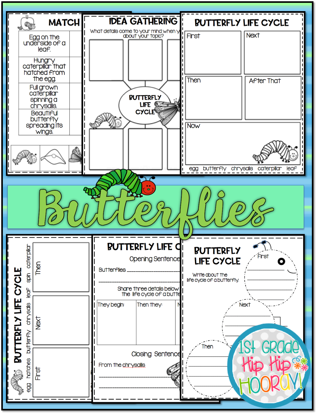 1st Grade Hip Hip Hooray!: Butterflies ... Paper Pencil or Distance ...