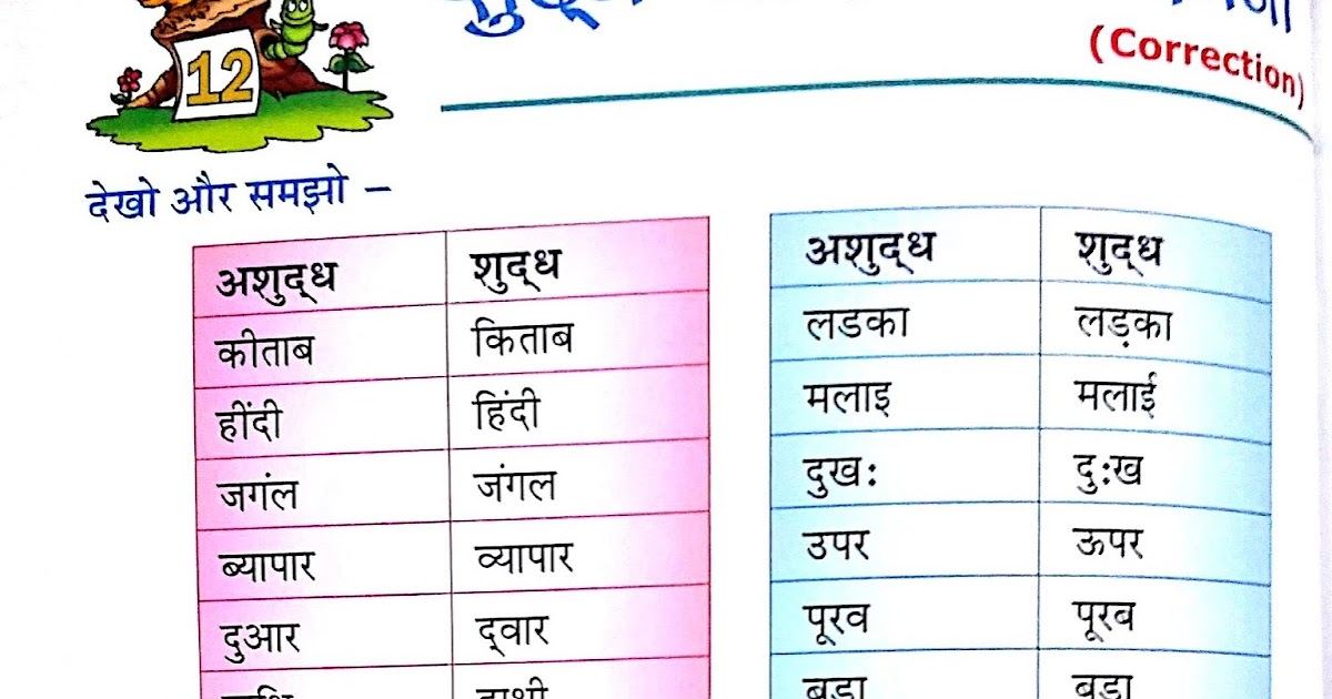 Hindi Grammar Work Sheet Collection for Classes 5,6, 7 & 8: Correct the ...