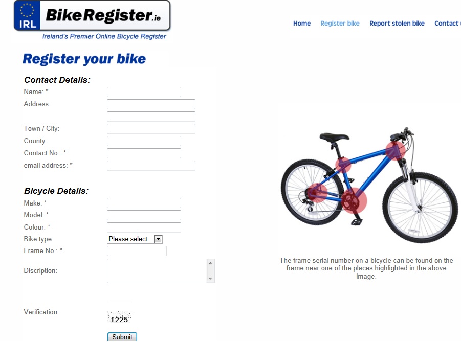 Ireland's Premier Online Bicycle Register: How To Register Your Bike
