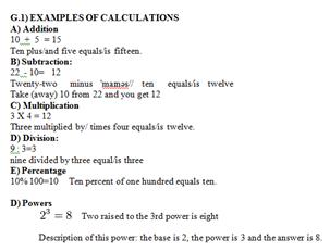 How to read calculations. Handout.