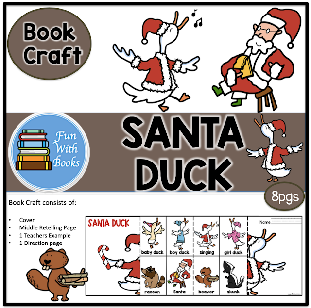 SANTA DUCK BOOK CRAFT ~ Book Units by Lynn