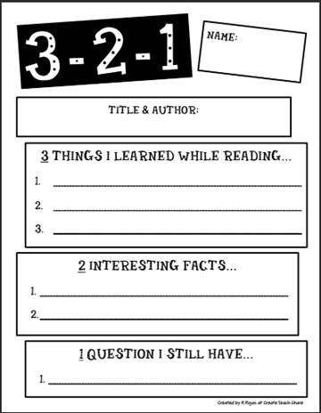 Teaching & Learning Instructional Strategies and Tips: 3-2-1 Summary ...