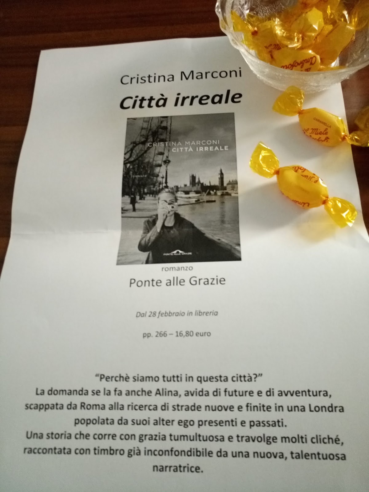 La Biblioteca di Katia: RECENSIONE - CITTA' IRREALE by CRISTINA MARCONI - PONTE ALLE GRAZIE